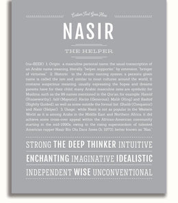 Nasir | Name Art Print - Personalized Custom Gifts – Name Stories