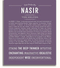 Nasir | Name Art Print - Personalized Custom Gifts – Name Stories
