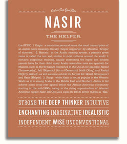 Nasir | Name Art Print - Personalized Custom Gifts – Name Stories