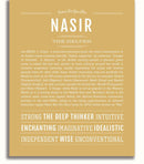 Nasir Personalized Name Meaning Art Prints – Name Stories