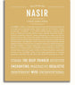 Nasir Personalized Name Meaning Art Prints – Name Stories