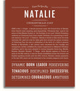Natalie Personalized Name Meaning Art Prints – Name Stories