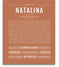 Natalina Personalized Name Meaning Art Prints – Name Stories