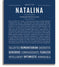 Natalina Personalized Name Meaning Art Prints – Name Stories