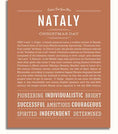 Nataly Personalized Name Meaning Art Prints – Name Stories