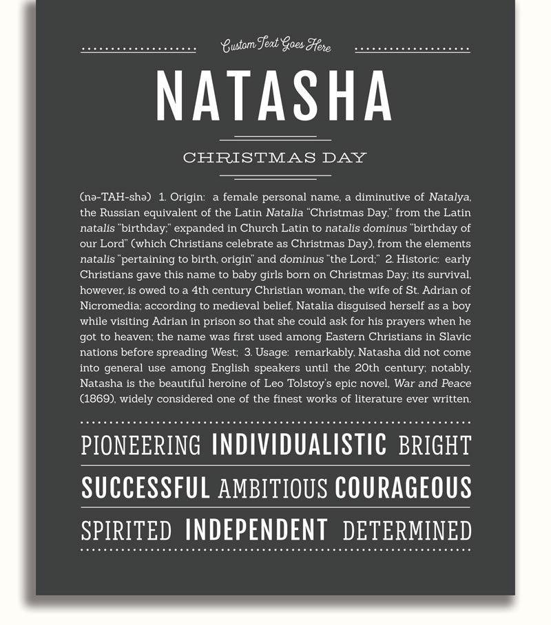 Natasha | Name Art Print – Name Stories