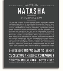 Natasha | Name Art Print – Name Stories