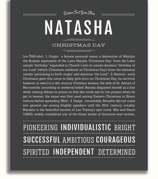 Natasha | Name Art Print – Name Stories