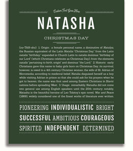 Natasha | Name Art Print – Name Stories