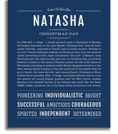 Natasha Personalized Name Meaning Art Prints – Name Stories