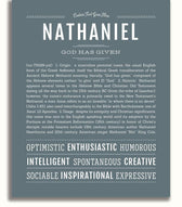 Nathaniel Personalized Name Meaning Art Prints – Name Stories