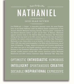 Nathaniel | Name Art Print – Name Stories