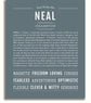 Neal Personalized Name Meaning Art Prints – Name Stories