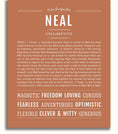 Neal Personalized Name Meaning Art Prints – Name Stories
