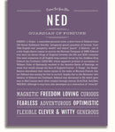 Ned Personalized Name Meaning Art Prints – Name Stories