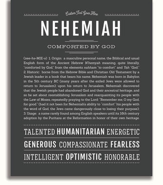 Nehemiah | Name Art Print – Name Stories