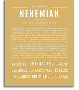 Nehemiah | Name Art Print – Name Stories