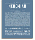 Nehemiah Personalized Name Meaning Art Prints – Name Stories