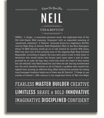 Neil | Name Art Print – Name Stories