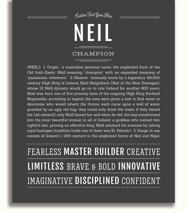 Neil | Name Art Print - Personalized Custom Gifts – Name Stories