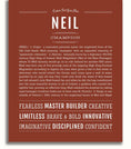 Neil Personalized Name Meaning Art Prints – Name Stories