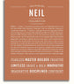 Neil Personalized Name Meaning Art Prints – Name Stories