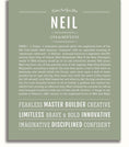 Neil Personalized Name Meaning Art Prints – Name Stories