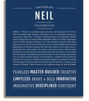 Neil Personalized Name Meaning Art Prints – Name Stories