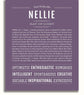 Nellie Personalized Name Meaning Art Prints – Name Stories