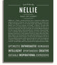 Nellie Personalized Name Meaning Art Prints – Name Stories