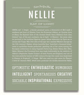 Nellie Personalized Name Meaning Art Prints – Name Stories