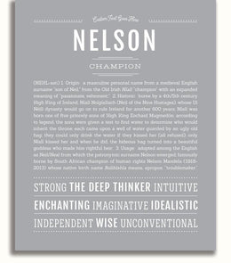 Nelson | Name Art Print – Name Stories