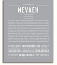 Nevaeh | Name Art Print – Name Stories
