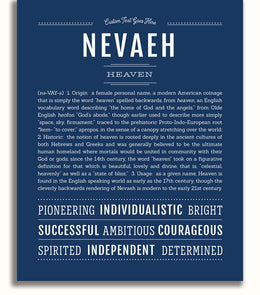 Nevaeh | Name Art Print – Name Stories