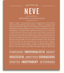 Neve Personalized Name Meaning Art Prints – Name Stories