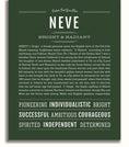Neve Personalized Name Meaning Art Prints – Name Stories