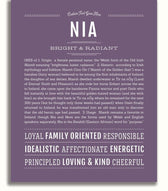 Nia | Name Art Print – Name Stories