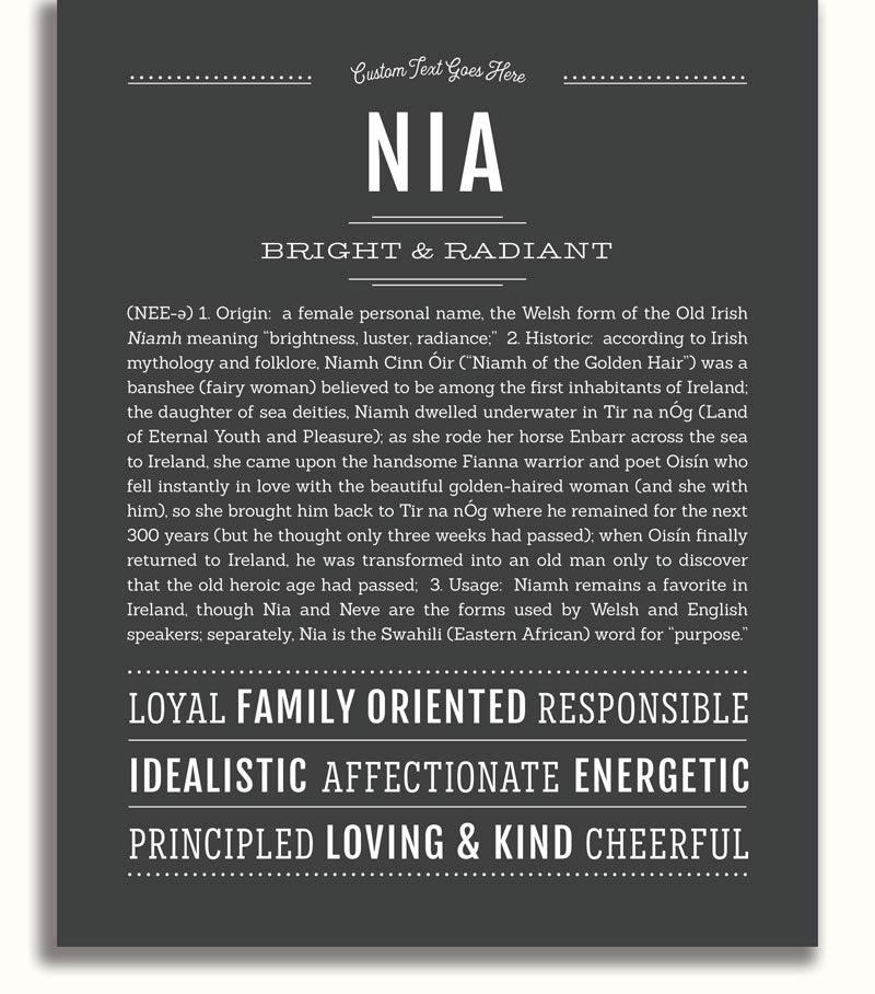 Nia | Name Art Print – Name Stories