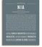 Nia | Name Art Print – Name Stories