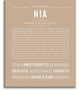 Nia | Name Art Print – Name Stories