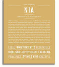 Nia Personalized Name Meaning Art Prints – Name Stories
