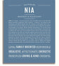 Nia | Name Art Print – Name Stories