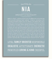 Nia | Name Art Print – Name Stories