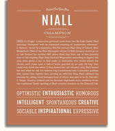 Niall Personalized Name Meaning Art Prints – Name Stories