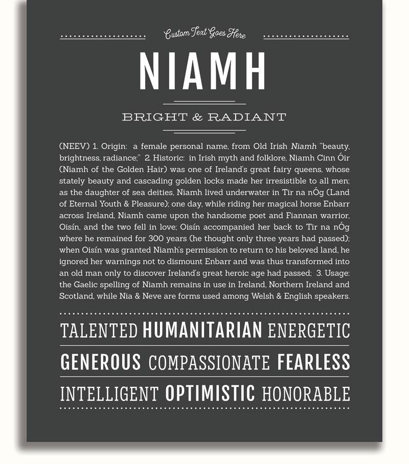 Niamh | Name Art Print – Name Stories