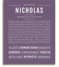 Nicholas | Name Art Print – Name Stories