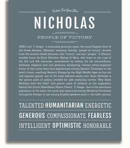 Nicholas | Name Art Print – Name Stories