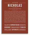 Nicholas | Name Art Print – Name Stories