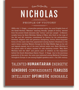 Nicholas | Name Art Print – Name Stories