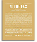 Nicholas | Name Art Print – Name Stories